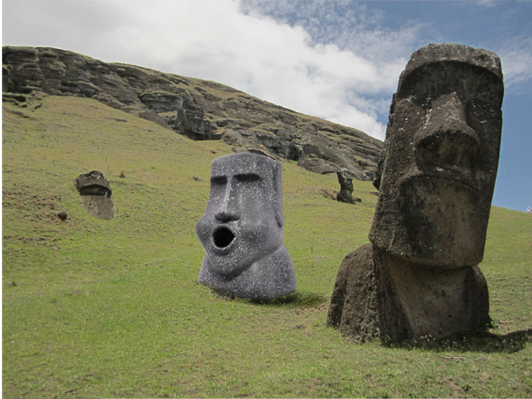 Jual Easter Island stone portrait perspective tissue storage box MOAI ...