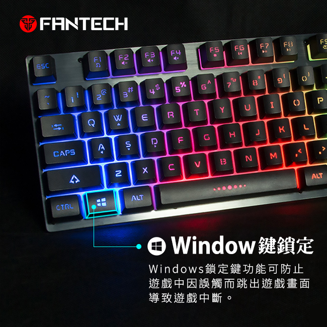 Jual (FANTECH)FANTECH K613 aluminum alloy panel 87 key colorful light ...