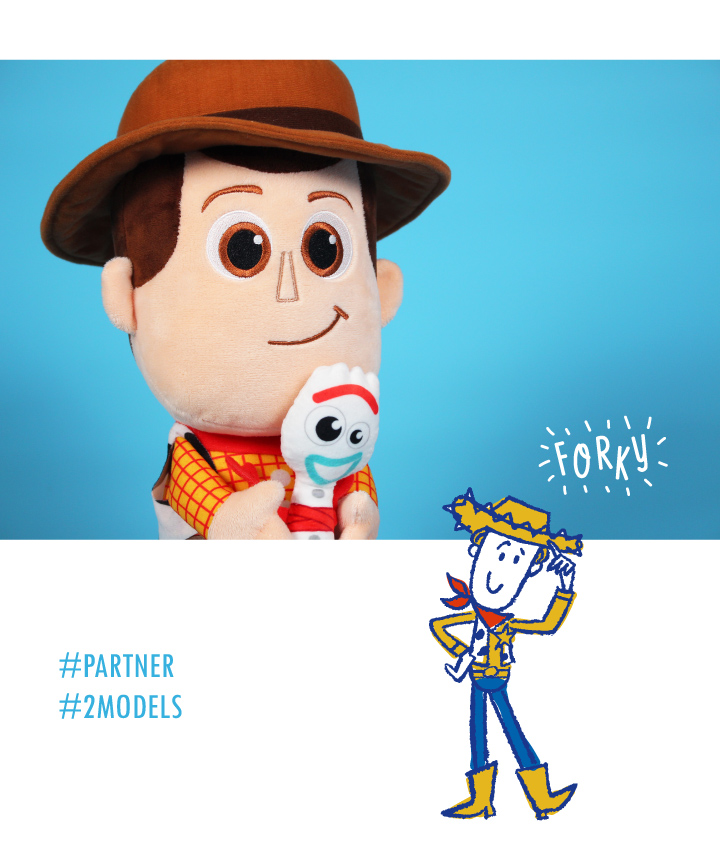 Jual 30cm Toy Story Partner Series Woody & Fork Odd Disney Pixar Disney ...