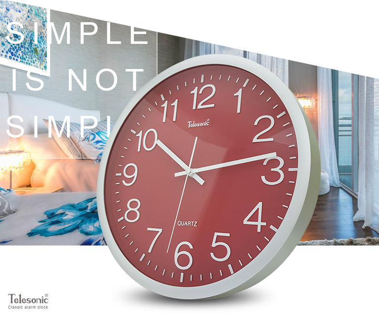 Jual (Telesonic)Telesonic/Uranus Clocks Simple Design Wind Red Clock ...