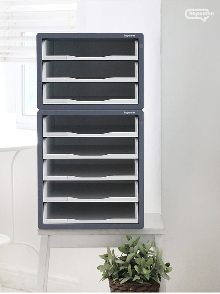 Promo (KAPAMAX)[KAPAMAX] 17500-DG Open File Cabinet 5 Layers Dark Gray ...