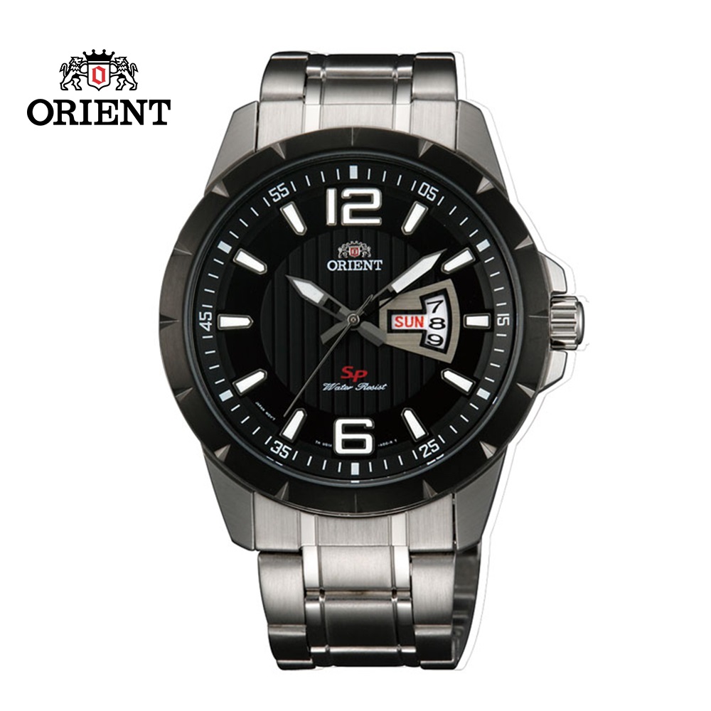 ORIENT 東方錶 SP 系列 寬幅日期運動石英錶 鋼帶款 FUG1X001B 黑色 - 43mm - PChome 24h購物