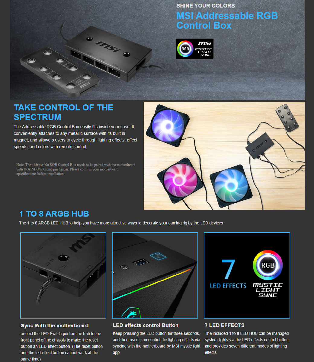 Jual MSI Addressable RGB Control Box with Rmote di Seller PChomeSEA ...